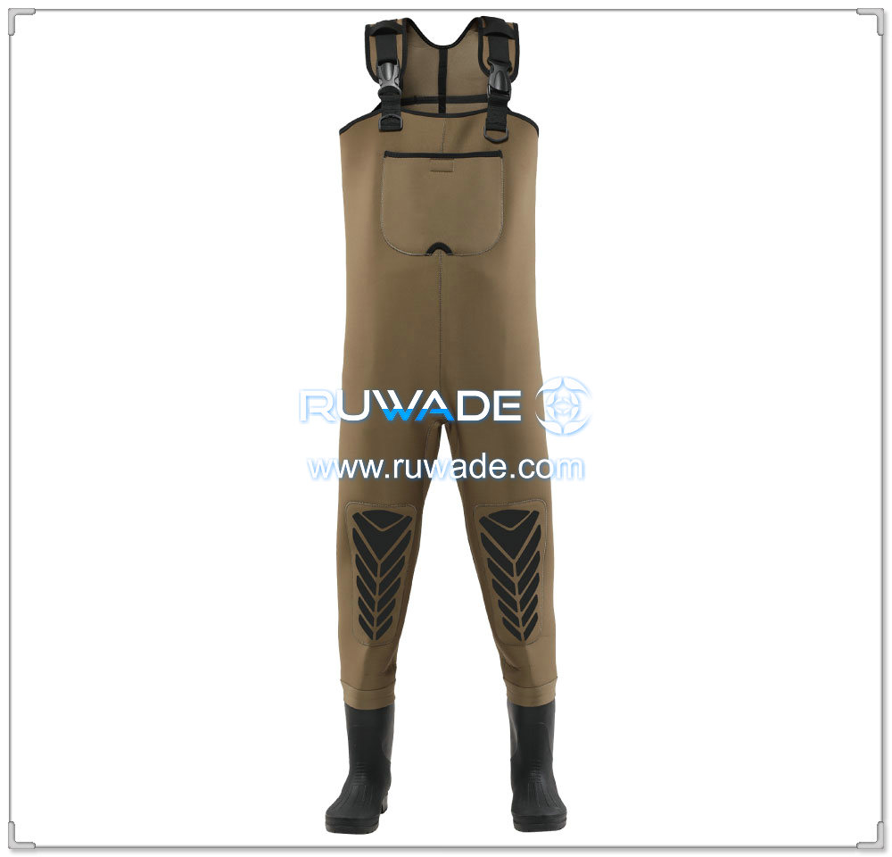 Plain color neoprene chest fishing wader -023